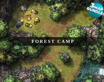 Forest Road Encounter, Dnd Battle Map, D&D, Battlemap, Dungeons and Dragons, 5e, Roll20, Fantasy ...