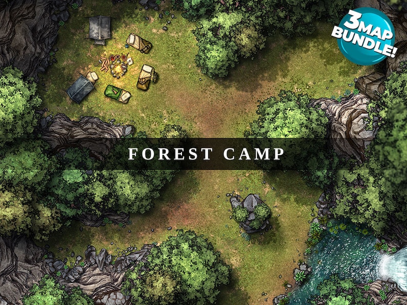 Forest Camp Battlemap, 4k, Dnd, Battle Map, Digital Battlemap, Dungeons ...