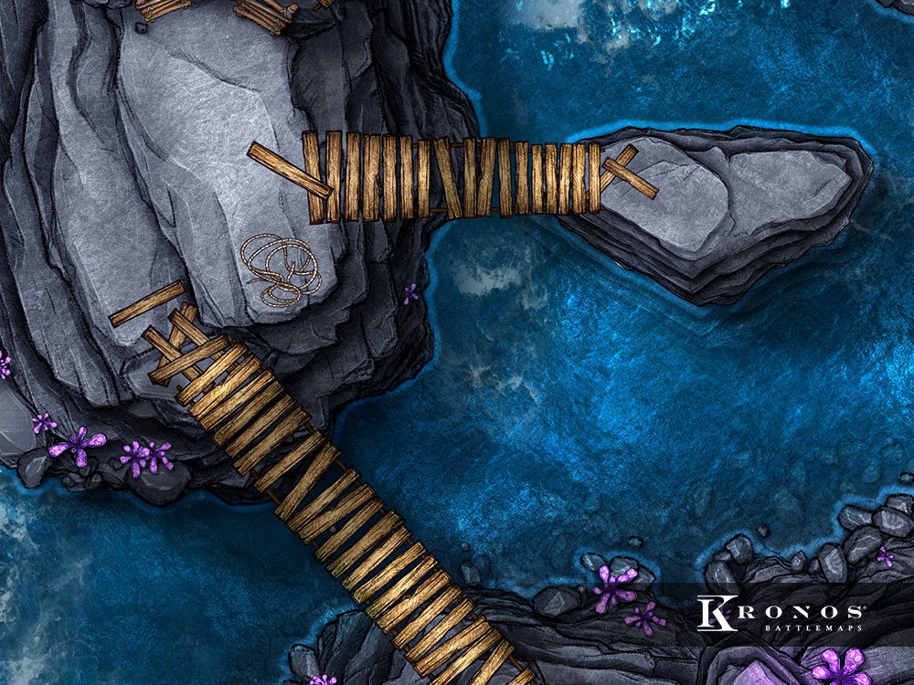 Underdark River Crossing Digital Battlemap, Dndbattle Map, D&D ...