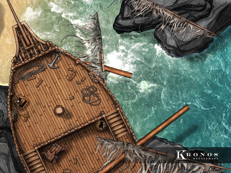 Shipwreck Battlemap, Dnd Battle Map, D&D, Dungeons and Dragons, 5e ...