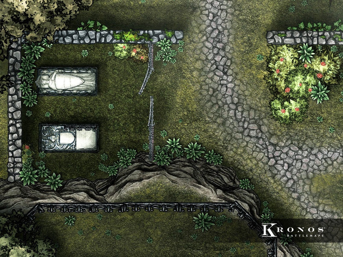 Graveyard Battle Map: 4k Dnd 5e Map (digital Download) - Etsy