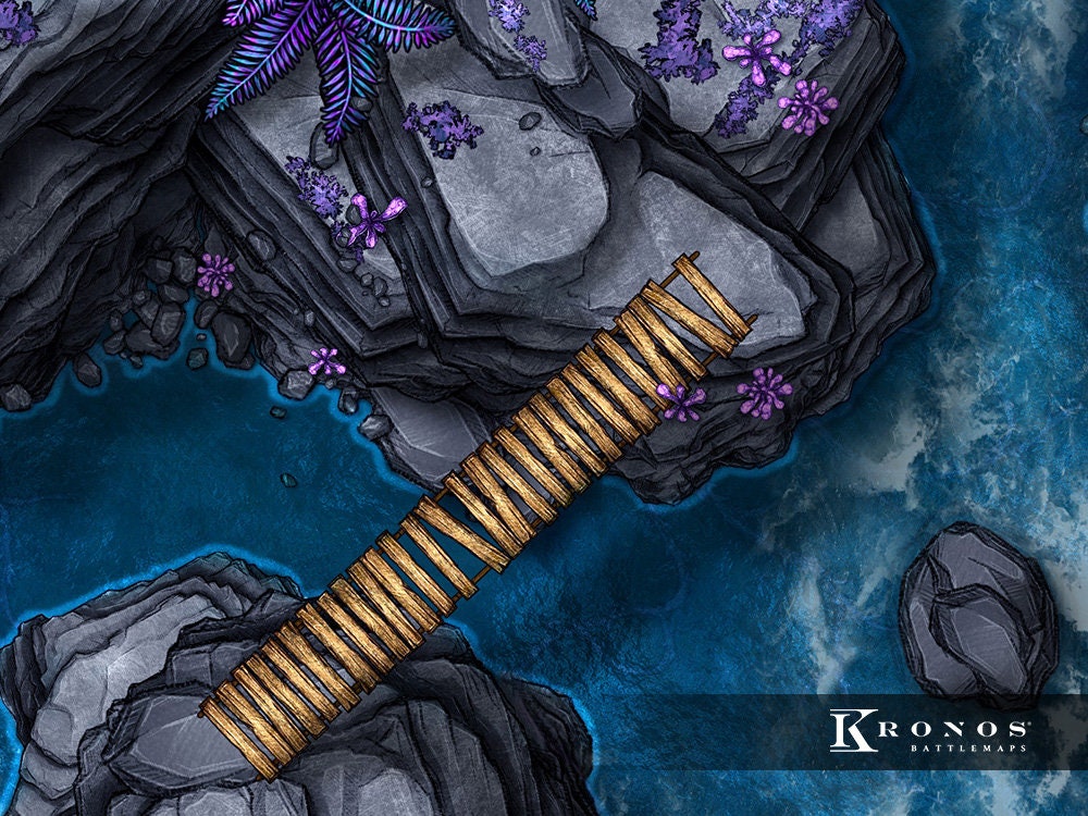 Underdark River Crossing Digital Battlemap, Dndbattle Map, D&D ...