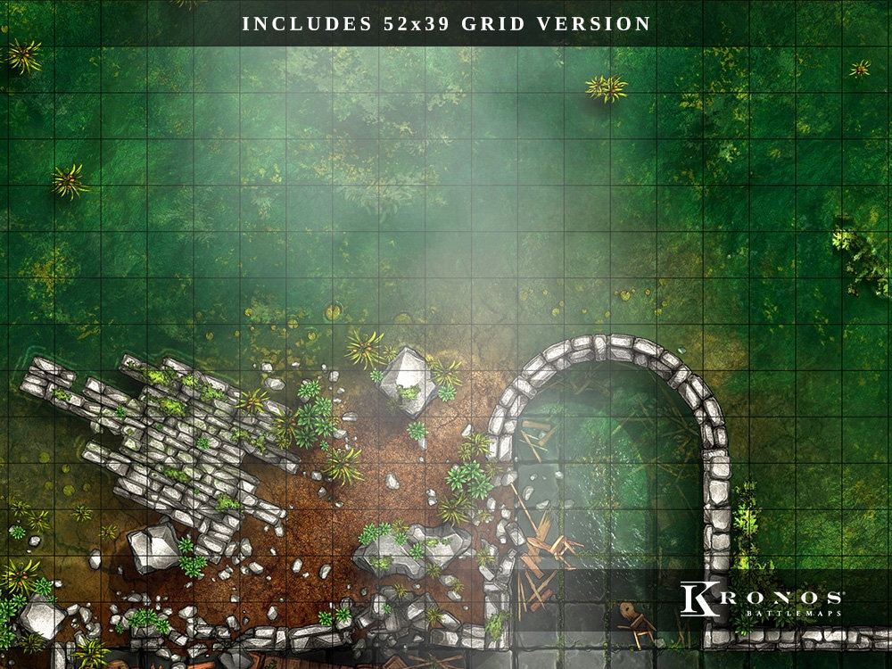 Swamp Ruins 3 - Battlemap, Dnd Battle Map, Battle Map, Dungeons and ...