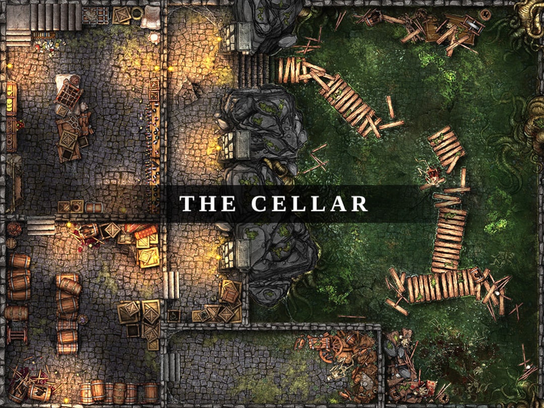 4K Cellar Dungeon Battle Map: Dnd 5e, VTT Ready (digital Map) - Etsy