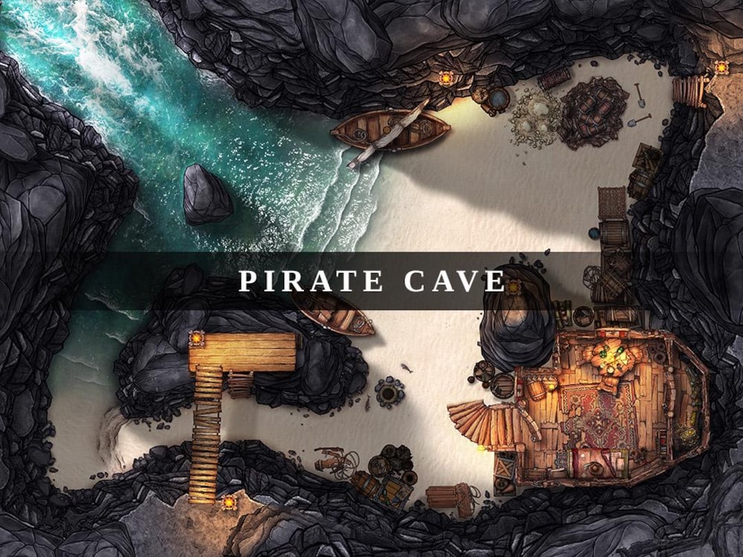 Pirate Cave Battlemap, Dnd Battle Map, D&D, Dungeons and Dragons, 5e ...