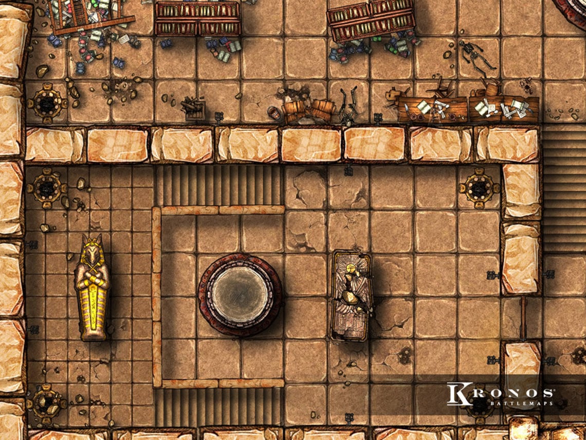 Ancient Library Battle Map: Abandoned Ruins for D&D (digital Download ...