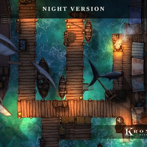 Fishing Village Battlemap, Dnd Battle Map, D&D, Dungeons and Dragons ...