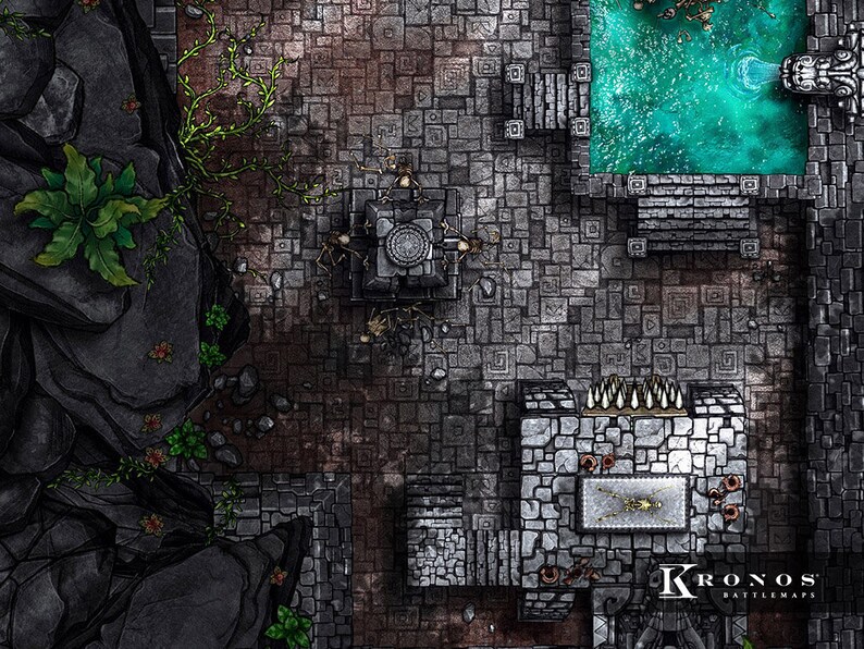 Jungle Temple Ruins Battlemap, Dnd Battle Map, Battle Map, Dungeons and ...