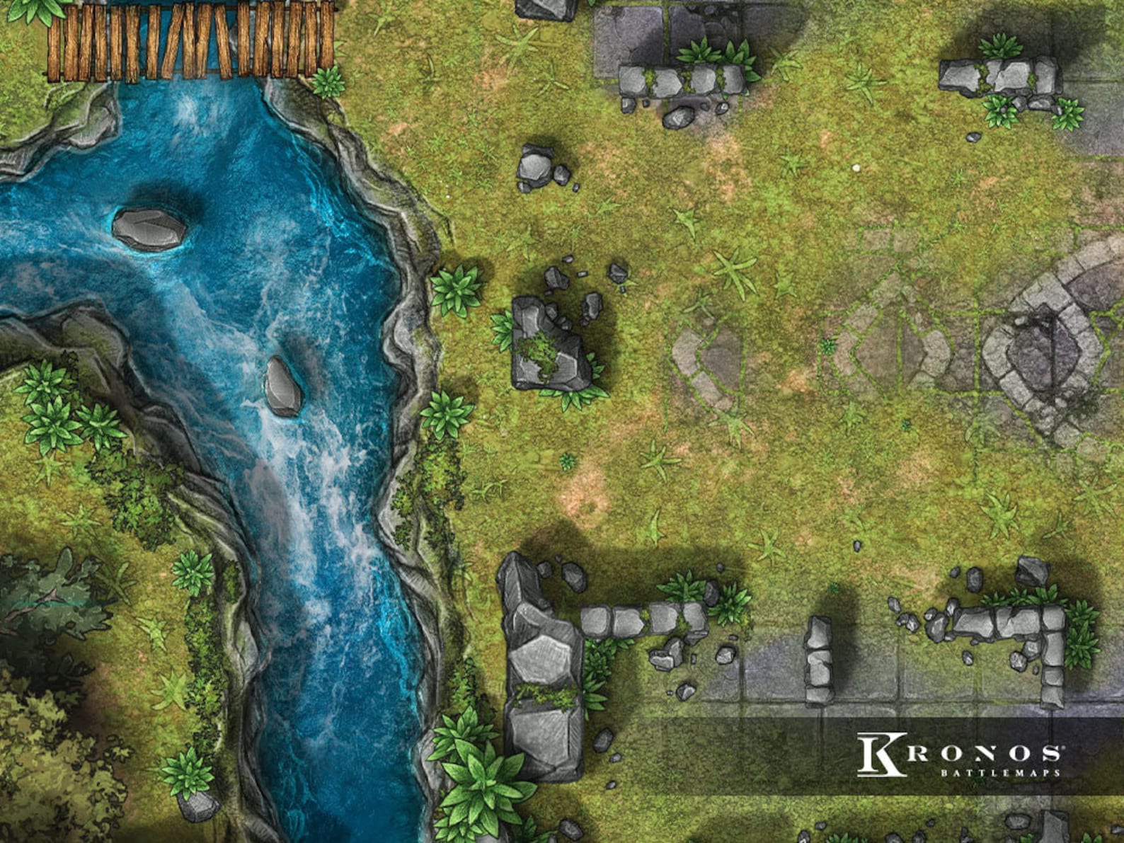 Forest Ruins Digital Battlemap: Dnd 5e VTT Map (40x30) - Etsy