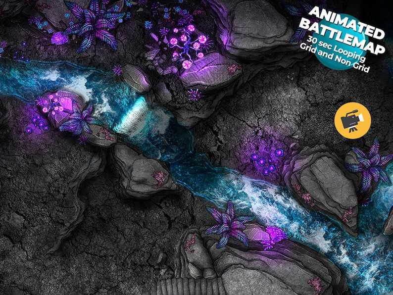 Underdark River Trident Animated Battlemap: Dnd 5e (digital Map) - Etsy
