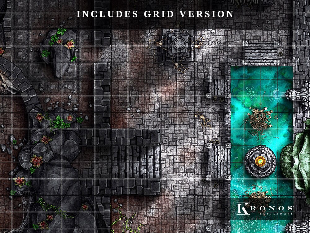 Jungle Temple Ruins Battlemap, Dnd Battle Map, Battle Map, Dungeons and ...