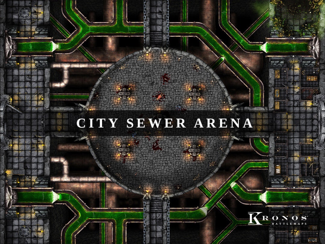 City Sewer Arena Digital Battlemap Battlemap Dnd Battle Map Dandd 5e