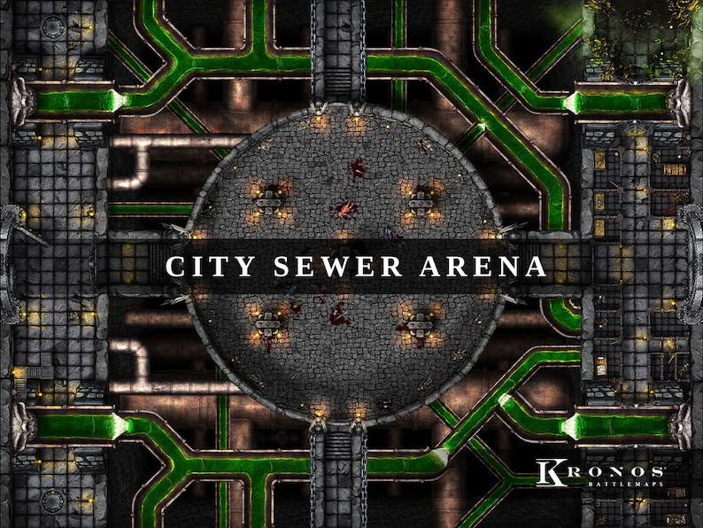 City Sewer Arena Battlemap: 39x53 Digital Dnd Map (digital Download) - Etsy