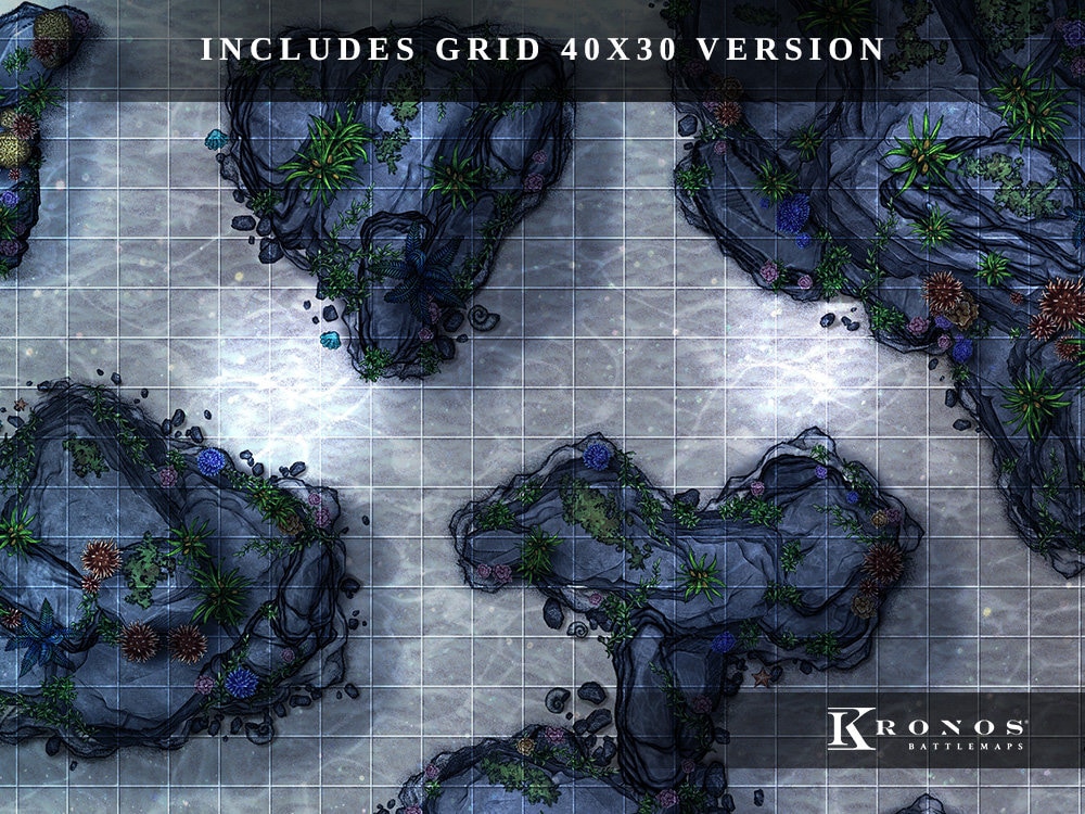 Underwater Caves Battlemap: 40x30 Dnd Map (digital Download) - Etsy