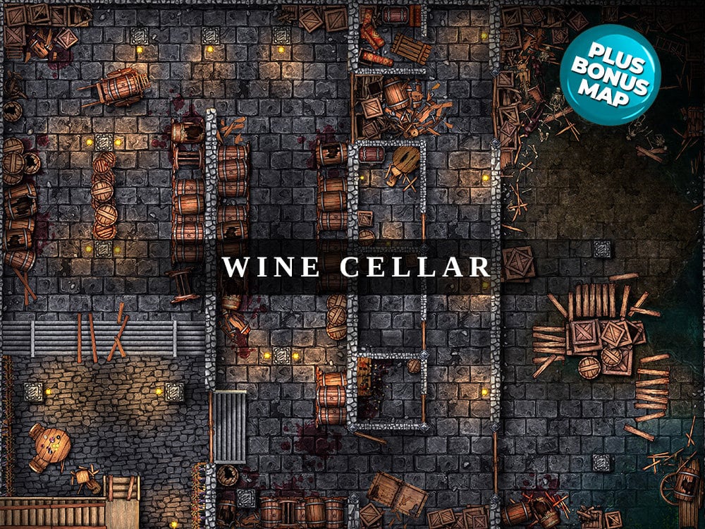 Wine Cellar Dnd Battle Map: 4k Digital Dungeon (VTT) - Etsy