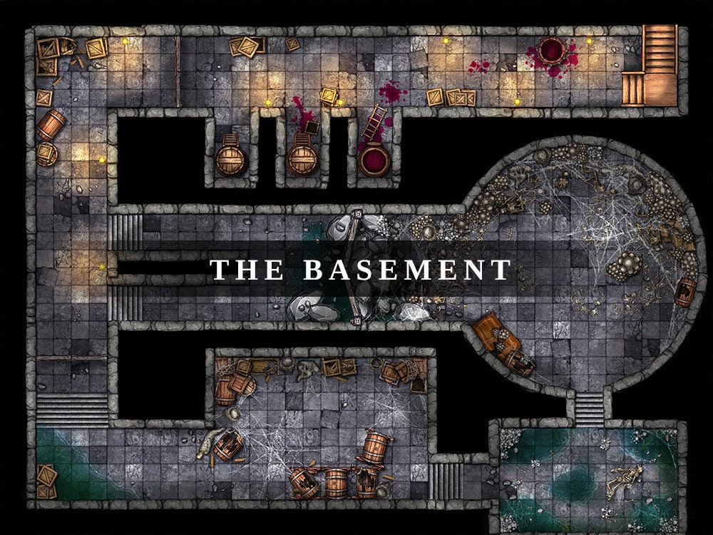 The Basement, 20x15 Spider Map 4k, Dnd Battle Map, D&D, Battle Map ...
