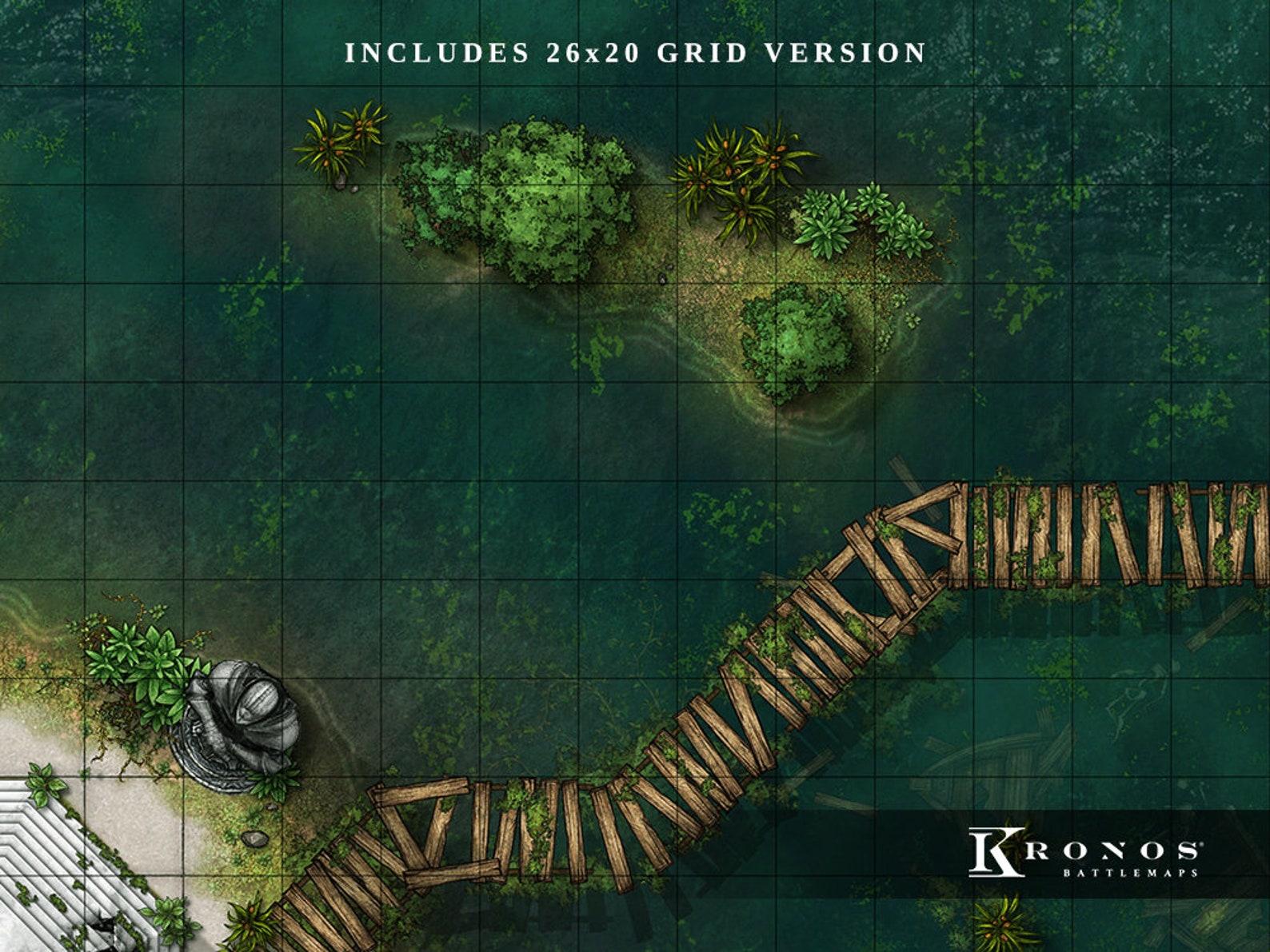 Swamp Ruins II - Battlemap, Dnd Battle Map, Battle Map, Dungeons and ...