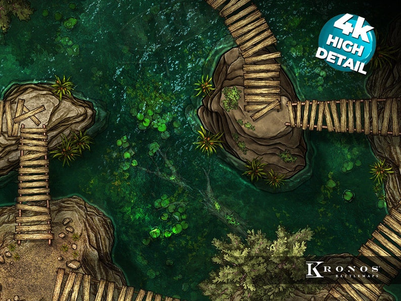 Witches Swamp Battlemap: 4K High Detail Dnd Map (digital Map) - Etsy