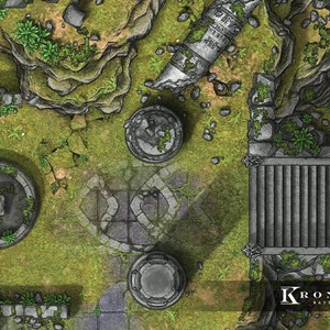 Forest Ruins Digital Battlemap: Dnd 5e VTT Map (40x30) - Etsy