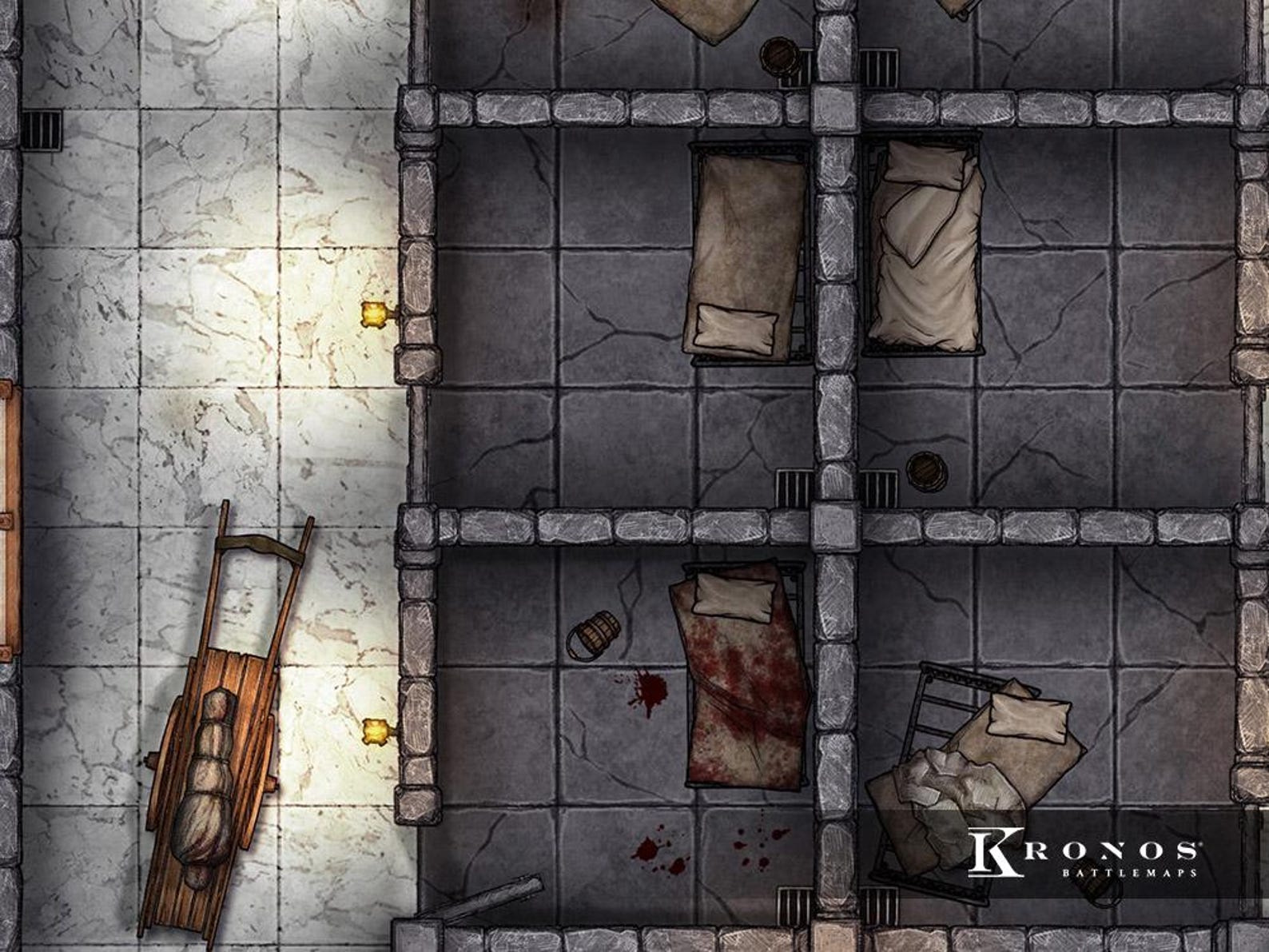 Insane Asylum Battlemap: 40x30 Dnd Prison (digital Map) - Etsy