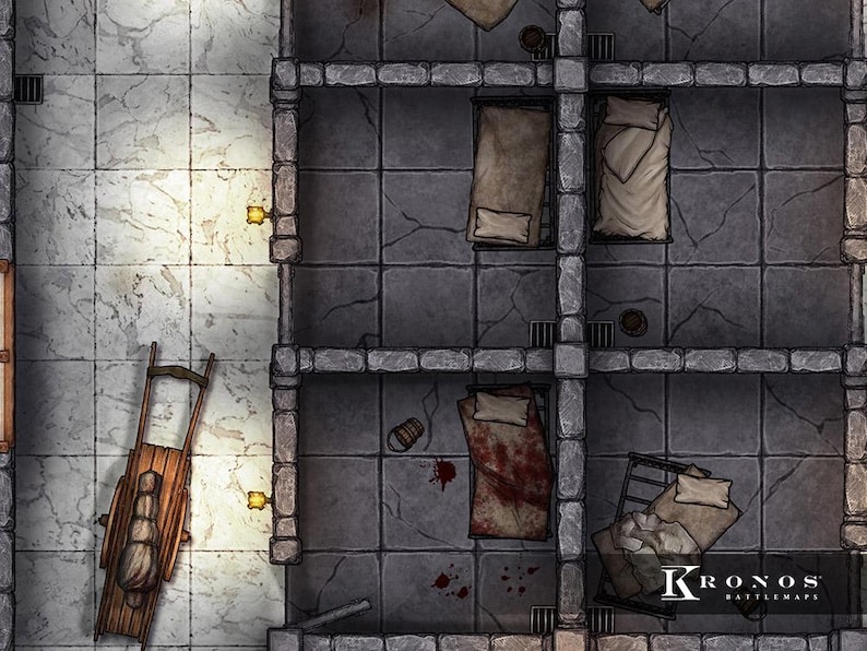Insane Asylum Battlemap: 40x30 Dnd Prison (digital Map) - Etsy