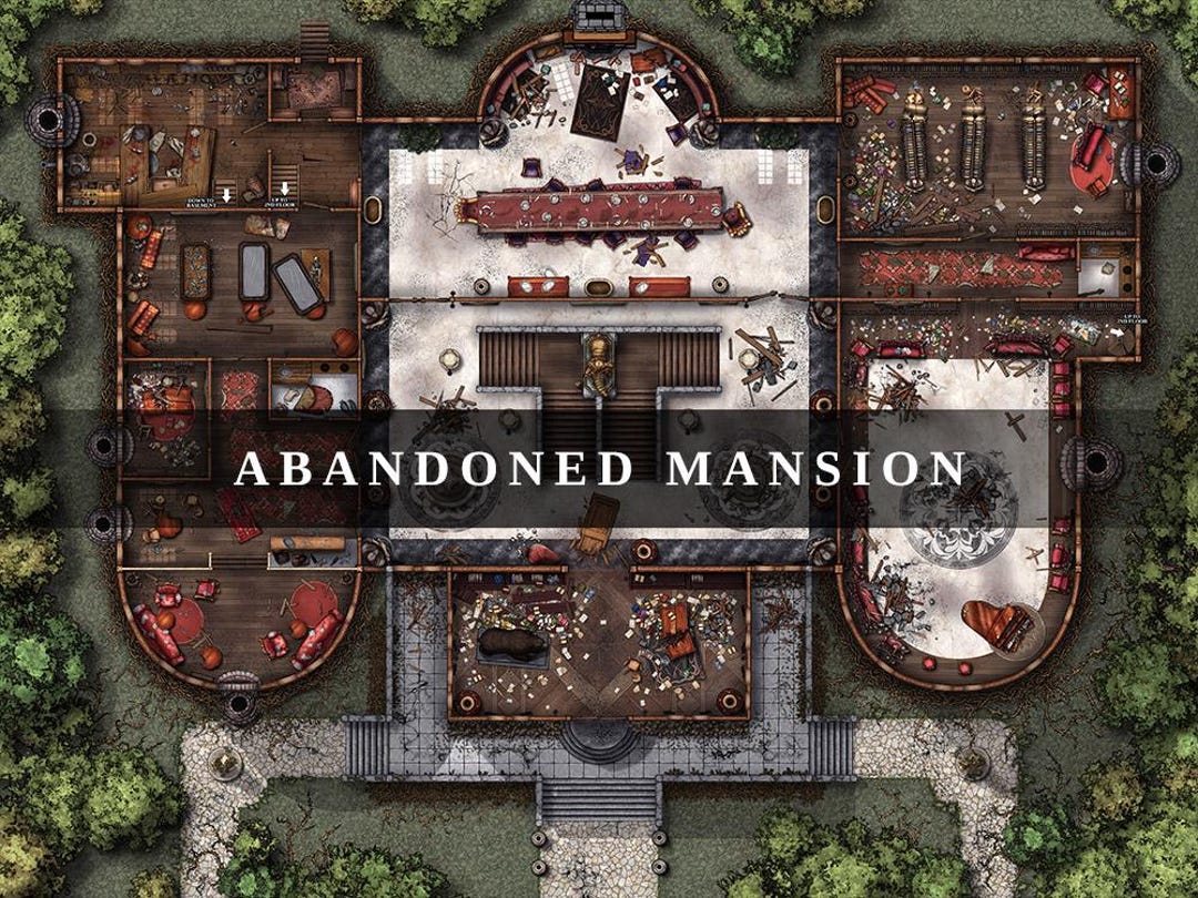 Abandoned Mansion, Dnd Battle Map, D&D Battle Map, RPG Battle Map ...