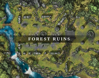 Forest Ruins Battle Map, Dnd Battle Map, D&D, Battlemap, Dungeons and Dragons, 5e, Roll20 ...