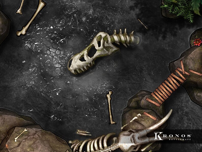 Jungle Tar Pit Digital Battlemap, Grid/night Versions Dnd Battle Map ...