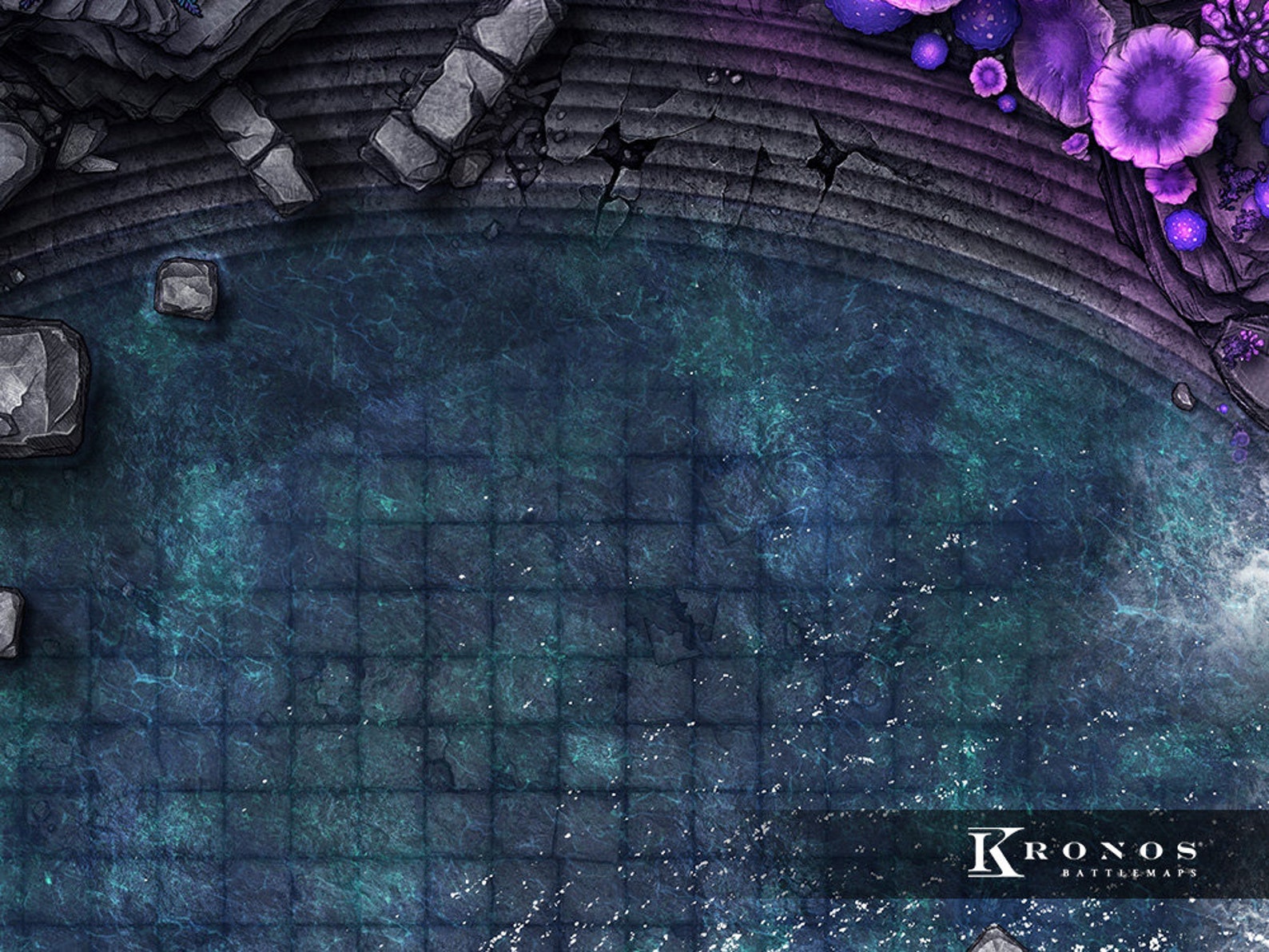 Underdark Arena Ruins Battlemap: Flooded Dnd 5e Digital Map (40x30) - Etsy