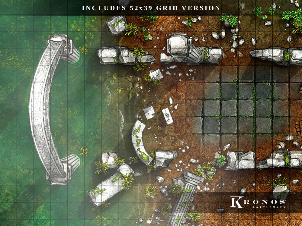 Swamp Ruins 3 - Battlemap, Dnd Battle Map, Battle Map, Dungeons and ...
