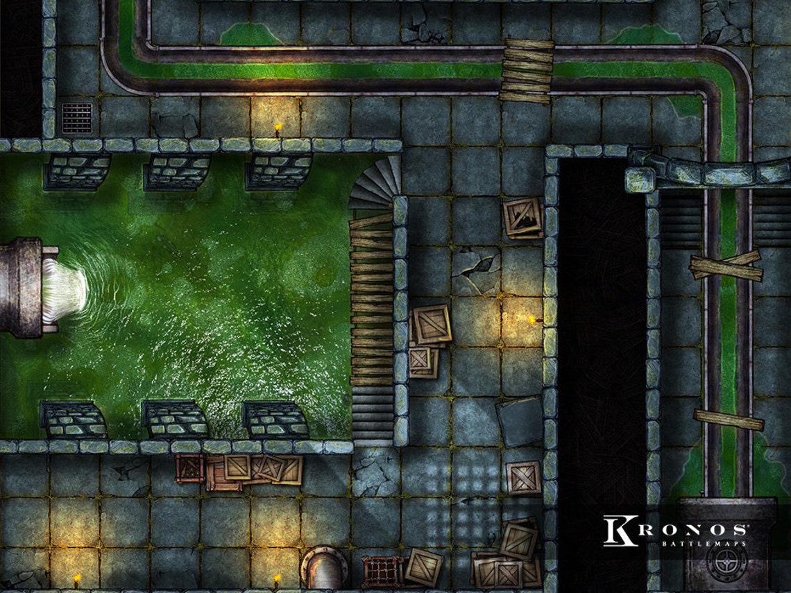 City Sewers Digital Battlemap: 40x30 Dnd 5e Map (digital Download) - Etsy
