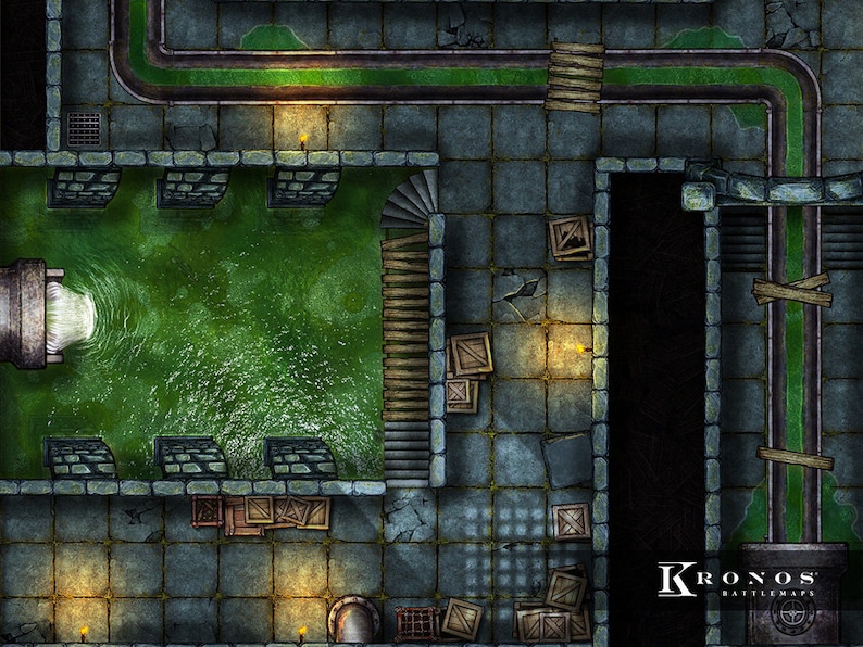 City Sewers Digital Battlemap, Battlemap, Dnd Battle Map, D&D, 5e ...