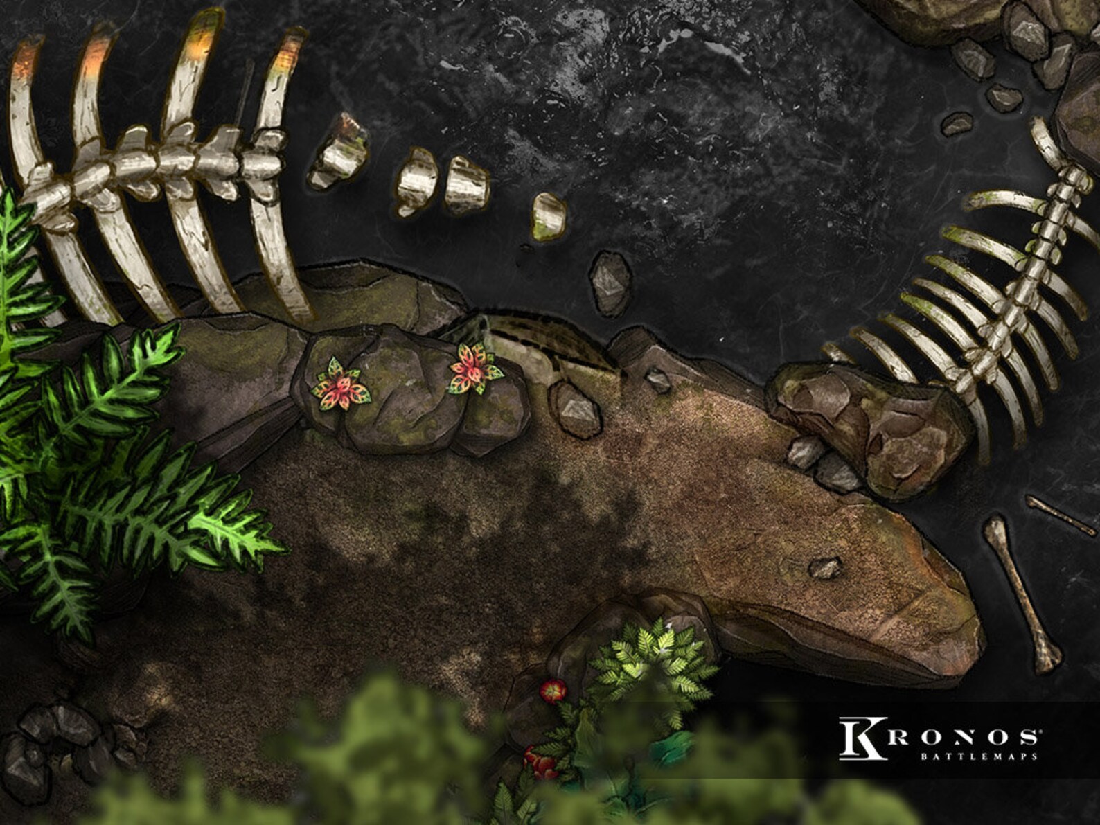 Jungle Tar Pit Digital Battlemap, Grid/night Versions Dnd Battle Map ...