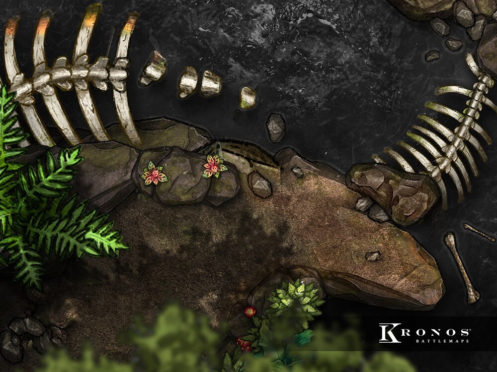 Jungle Tar Pit Digital Battlemap, Grid/night Versions Dnd Battle Map ...