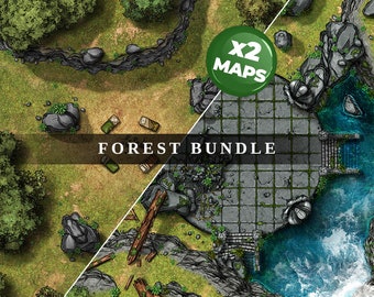 Forest Road Encounter, Dnd Battle Map, D&D, Battlemap, Dungeons and Dragons, 5e, Roll20, Fantasy ...