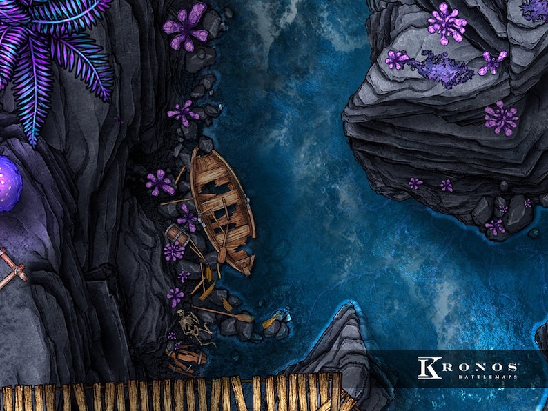 Underdark River Crossing Digital Battlemap, Dndbattle Map, D&D, Dungeons and Dragons, 5e, Roll20 ...