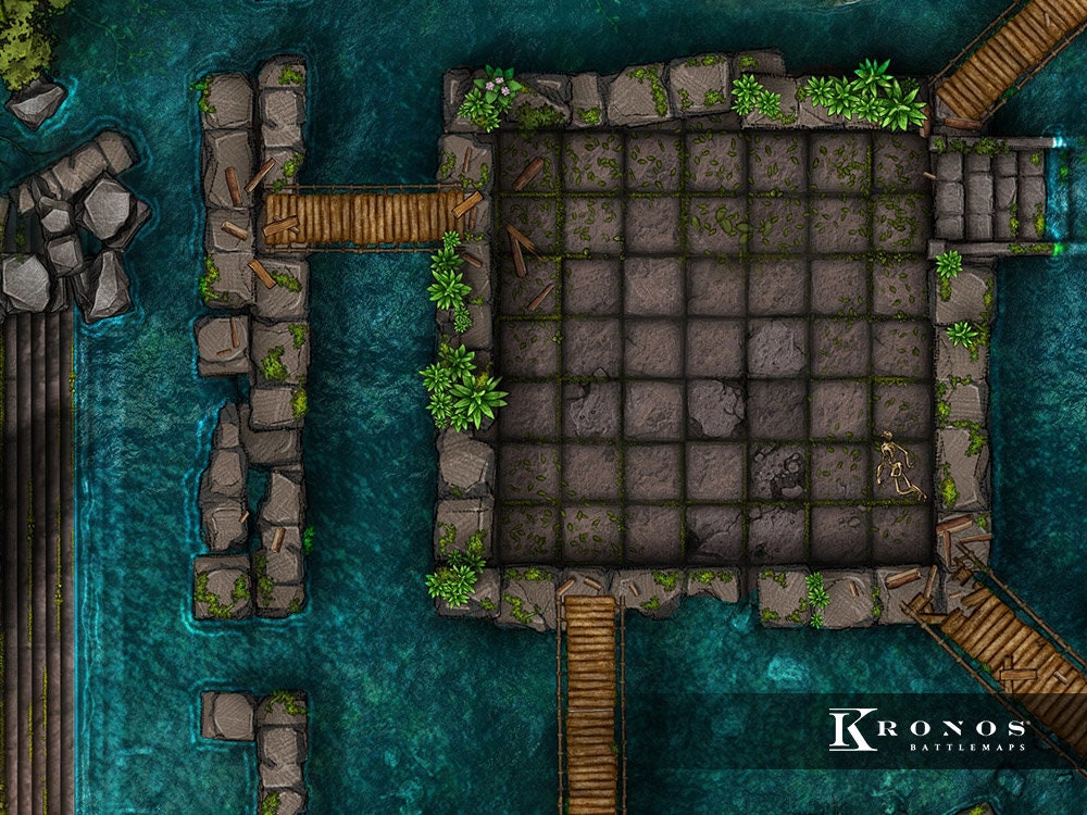 The Sunken Temple - Battlemap - Etsy