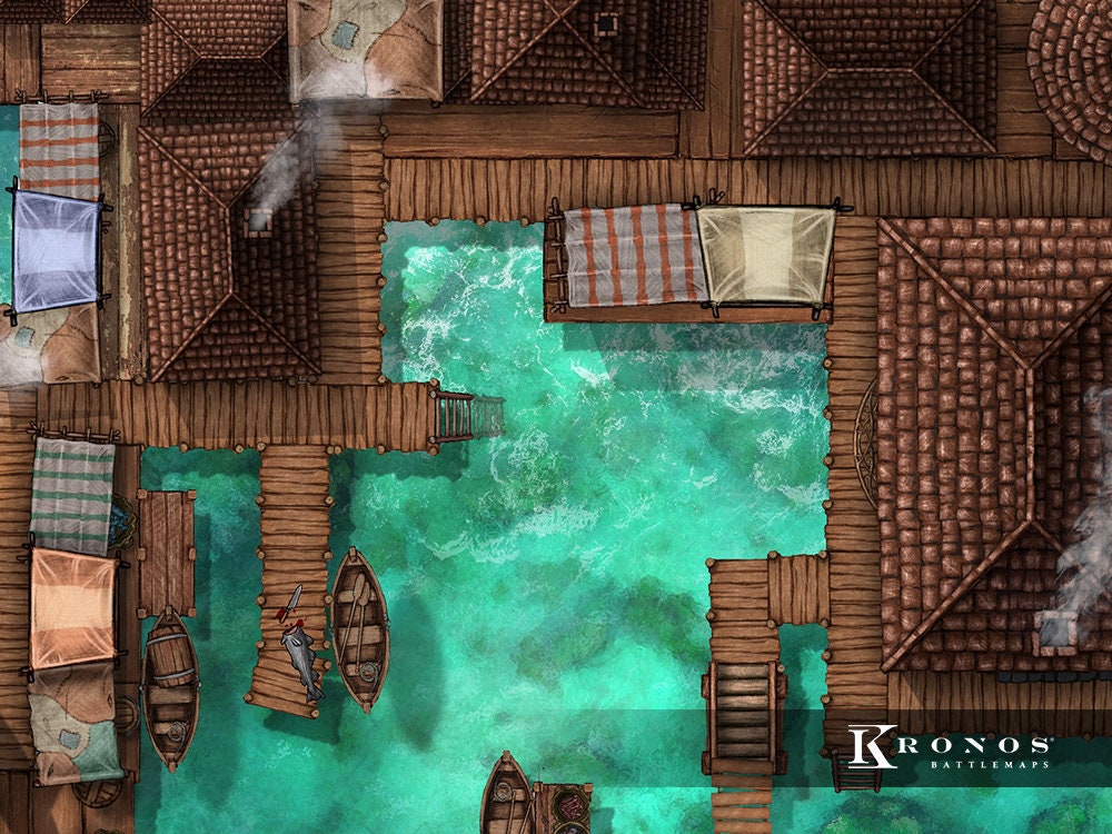 Fishing Village Battlemap, Dnd Battle Map, D&D, Dungeons and Dragons ...