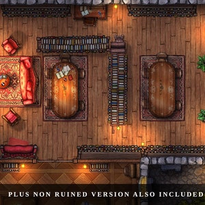 Abandoned Library Ruins Battlemap: 40x30 Dnd 5e (digital Download) - Etsy