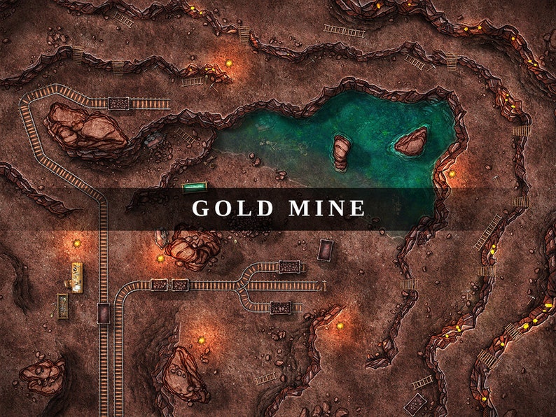 4K Gold Mine Battlemap: Dnd Dungeons and Dragons (digital Download) - Etsy