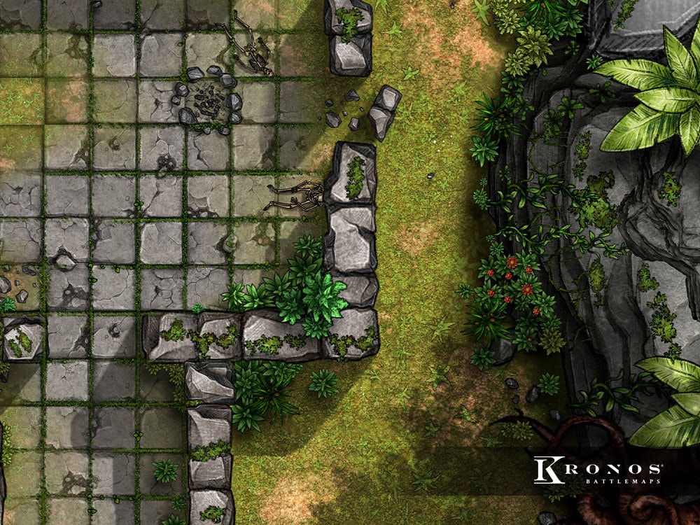 Jungle Ruins Digital Battlemap, + Grid/night Versions Dnd Battle Map ...