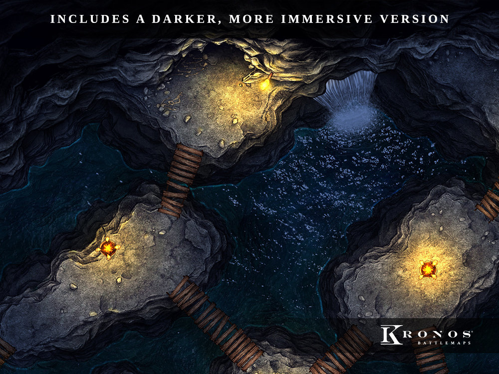 Drowning Cavern Battlemap, Cave, Dnd Battle Map, D&D, Cave, Dungeons and Dragons, 5e, Roll20 ...