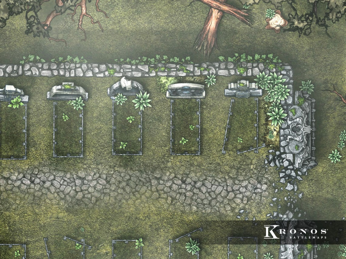 Graveyard Battle Map: 4k Dnd 5e Map (digital Download) - Etsy