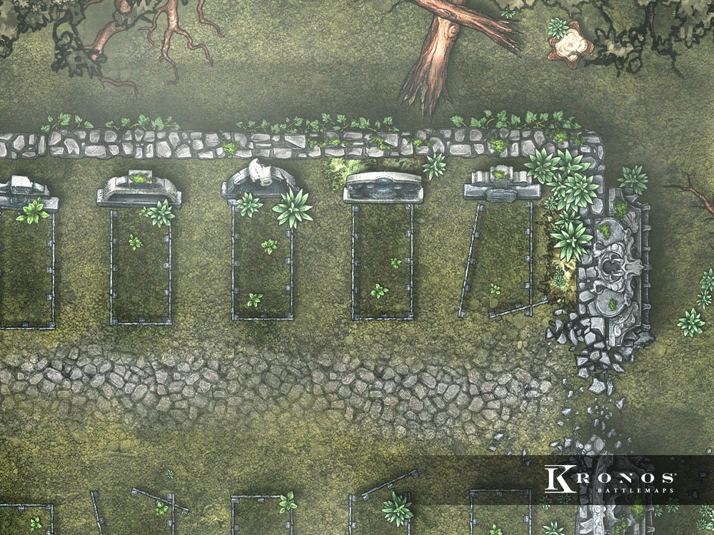 Graveyard Battle Map: 4k Dnd 5e Map (digital Download) - Etsy