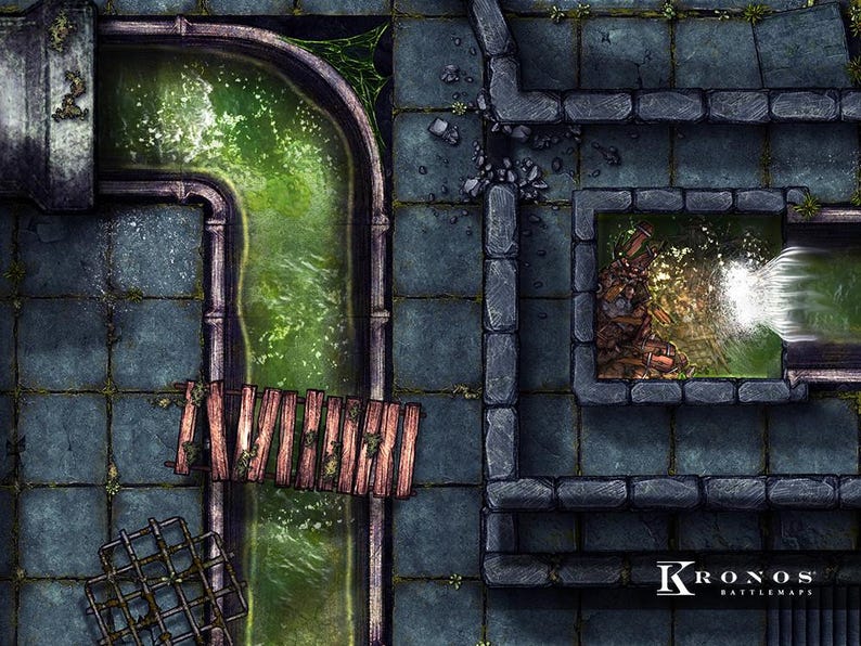 4K Sewer Battlemap: Gridded Dnd Digital Map (20x20) - Etsy
