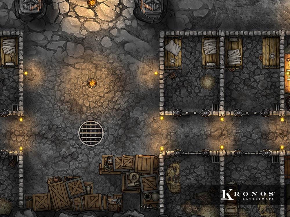 Underground Prison Battlemap: 40x30 Dnd Map (digital Map) - Etsy