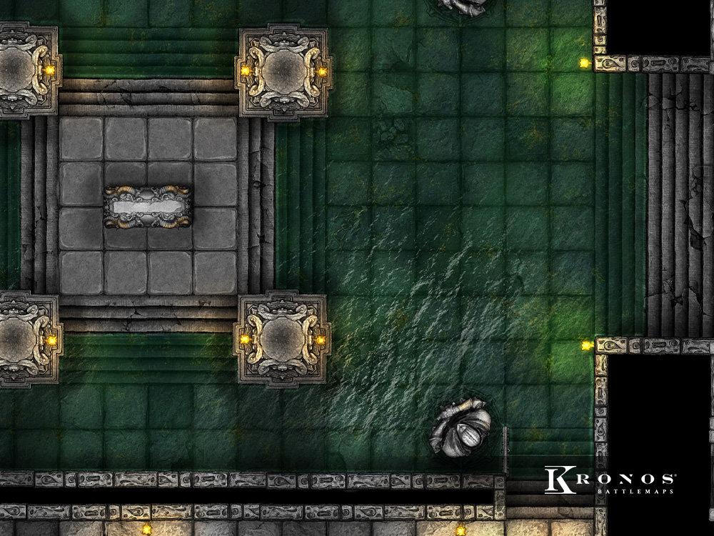Flooded Crypt Battlemap, Dnd Battle Map, D&D, Battle Map, Dungeons and ...