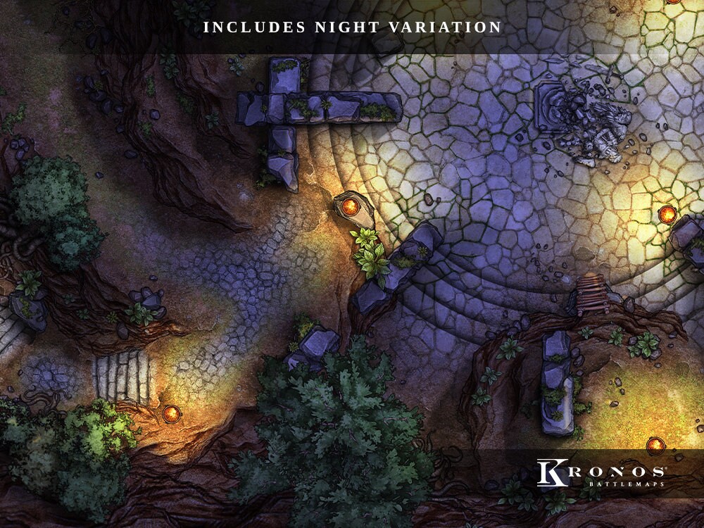 Mountain Temple Ruins Battlemap: Dnd 5e, VTT (digital Download) - Etsy