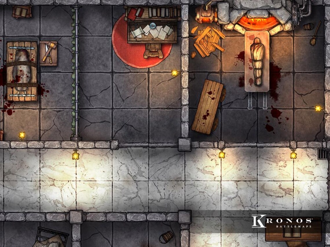 Insane Asylum Battlemap: 40x30 Dnd Prison (digital Map) - Etsy
