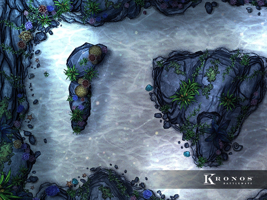 Underwater Caves Battlemap, Dnd Battle Map, D&D, Dungeons and Dragons ...